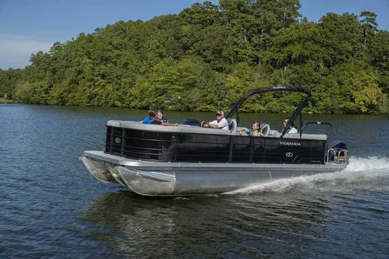 Blackf Rail - Black Panel - Veranda Luxury Pontoon Boats